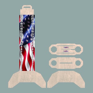 Waving American Flag Cornhole Scoretower Score Keeping System / Custom ...