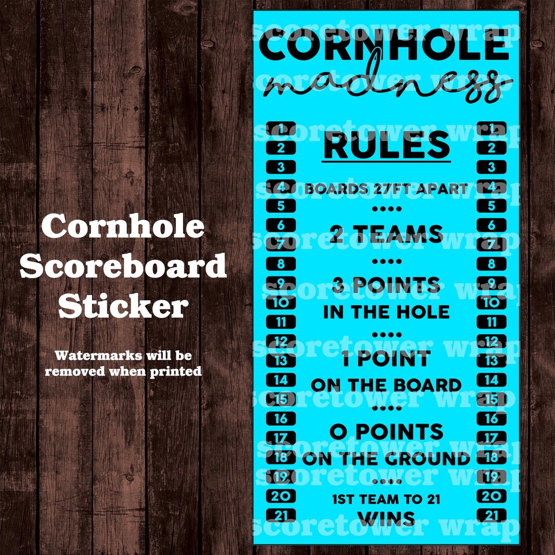 Cornhole Scoreboard Sticker / Waterproof / Cornhole Rules / Scoreboard ...