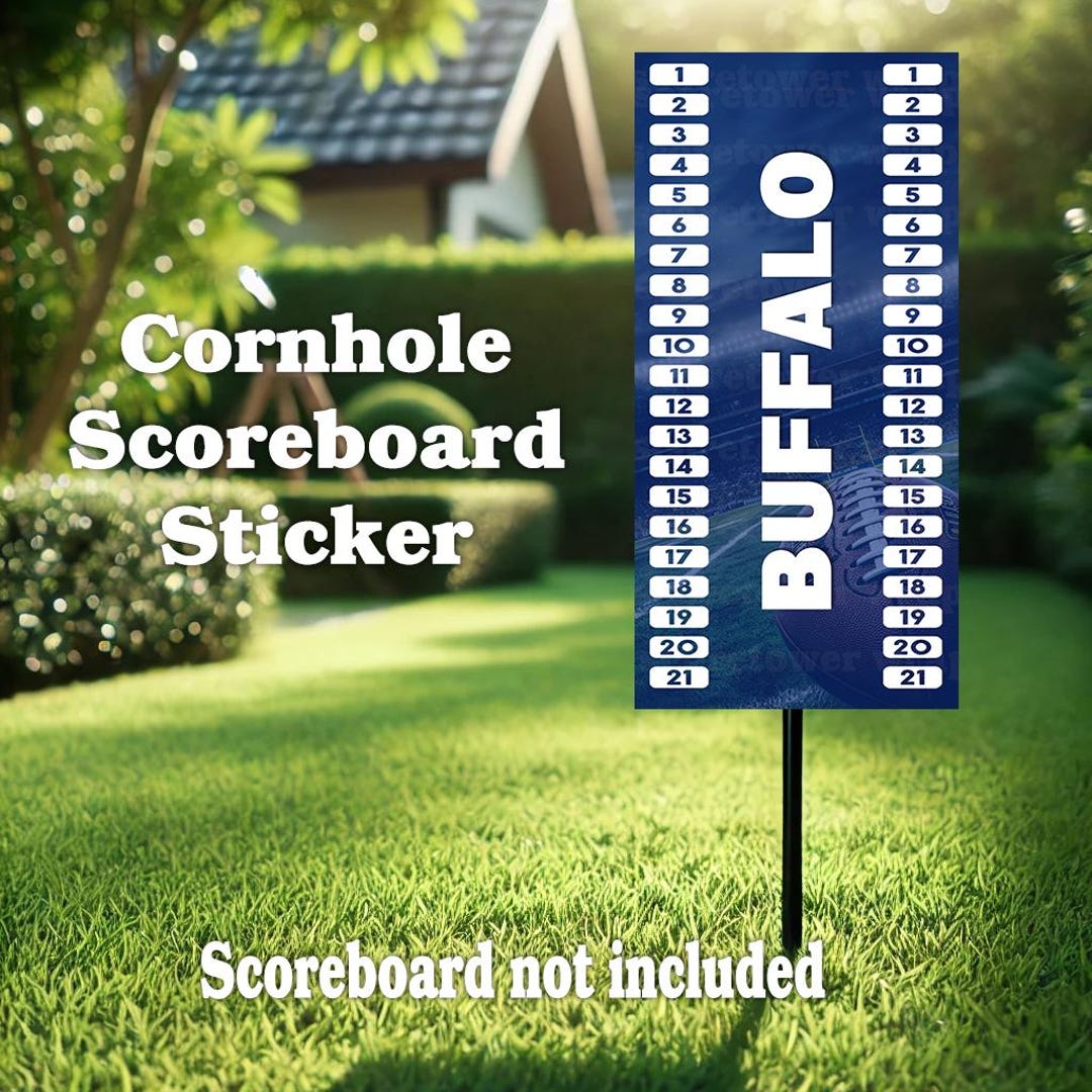 Cornhole Scoreboard Sticker / Buffalo Football and Stadium / Blue ...
