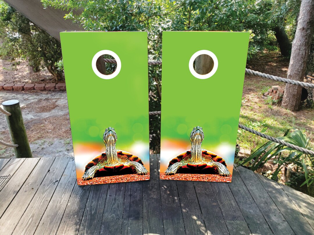 WATERPROOF & NON FADING Cornhole Wraps / Baby Turtle / Cornhole for ...