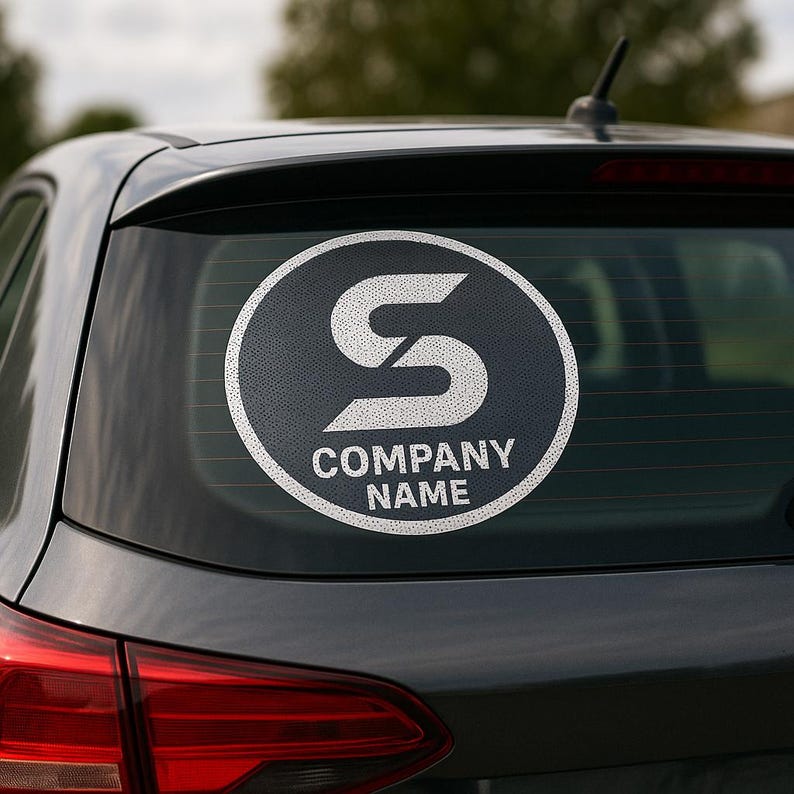 Custom Round Car Window Decal – Perforated One-way Vision Logo Sticker ...