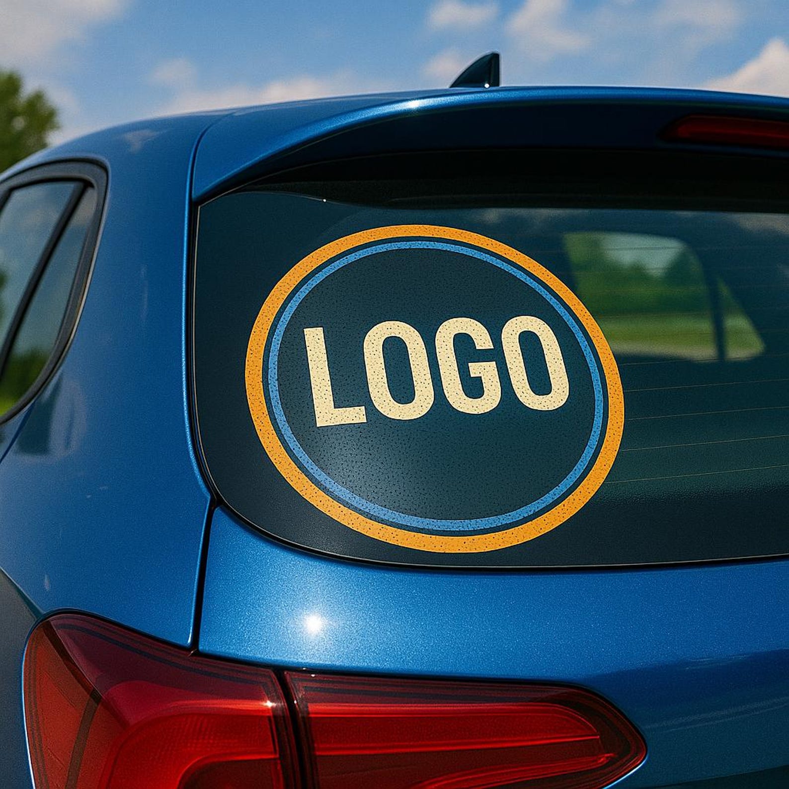 Custom Round Car Window Decal – Perforated One-way Vision Logo Sticker ...