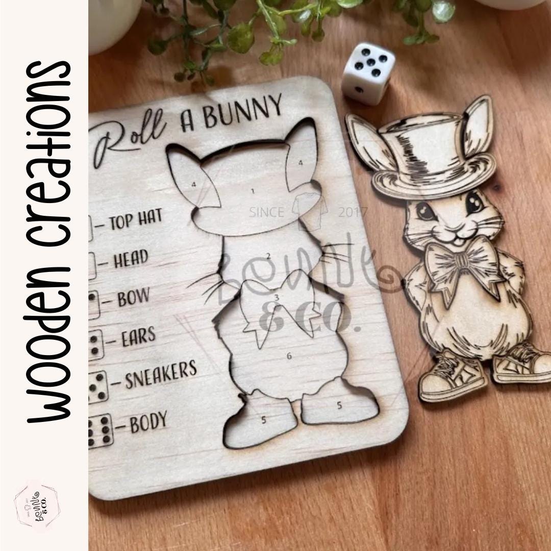 Roll A Bunny Dice Counting Game - Etsy