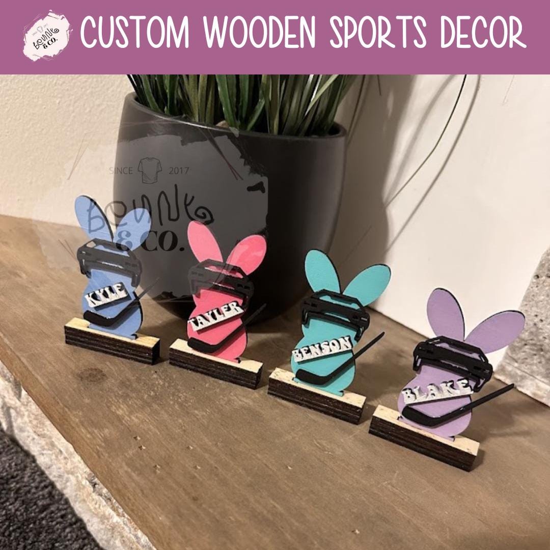 Custom Hockey Bunny Decor - Etsy