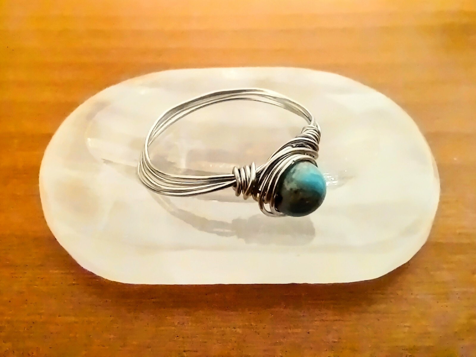 Wire Wrapped Stone Ring, Crystal Random Unique Rings - Etsy