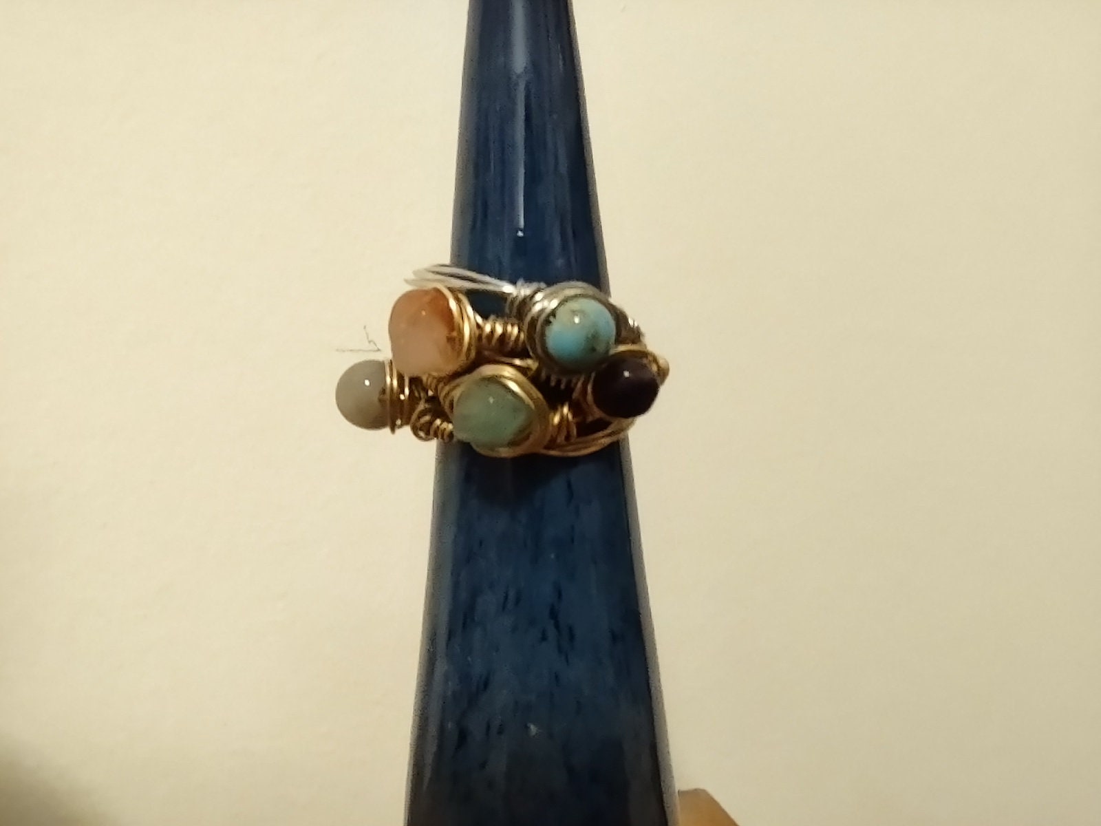 Wire Wrapped Stone Ring, Crystal Random Unique Rings - Etsy