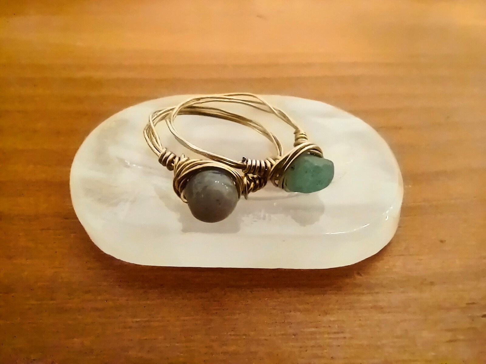 Wire Wrapped Stone Ring, Crystal Random Unique Rings - Etsy