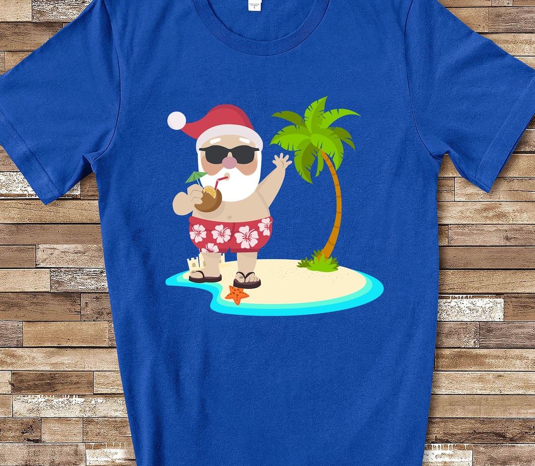 Santa Claus Holiday Shirt for Christmas in July Tshirts Adult Tee, Long ...