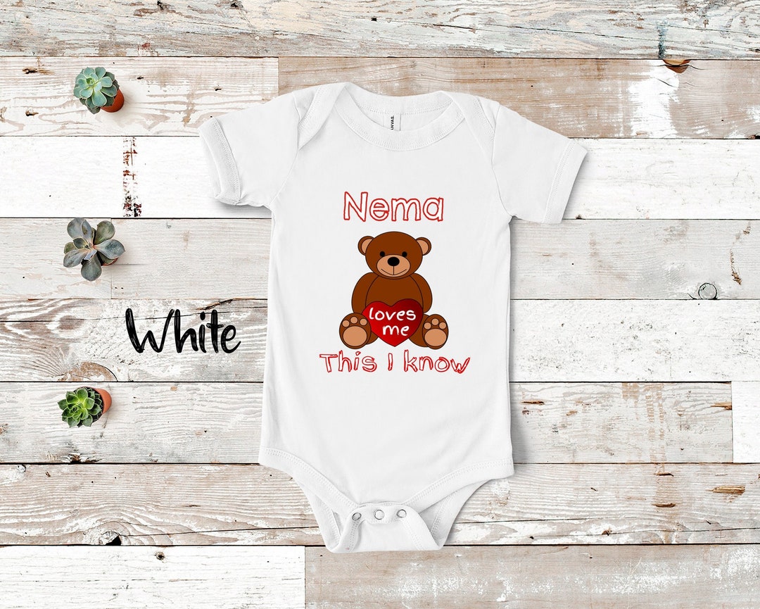 Nema Loves Me Cute Grandma Bear Baby Bodysuit, Tshirt or Toddler Shirt ...