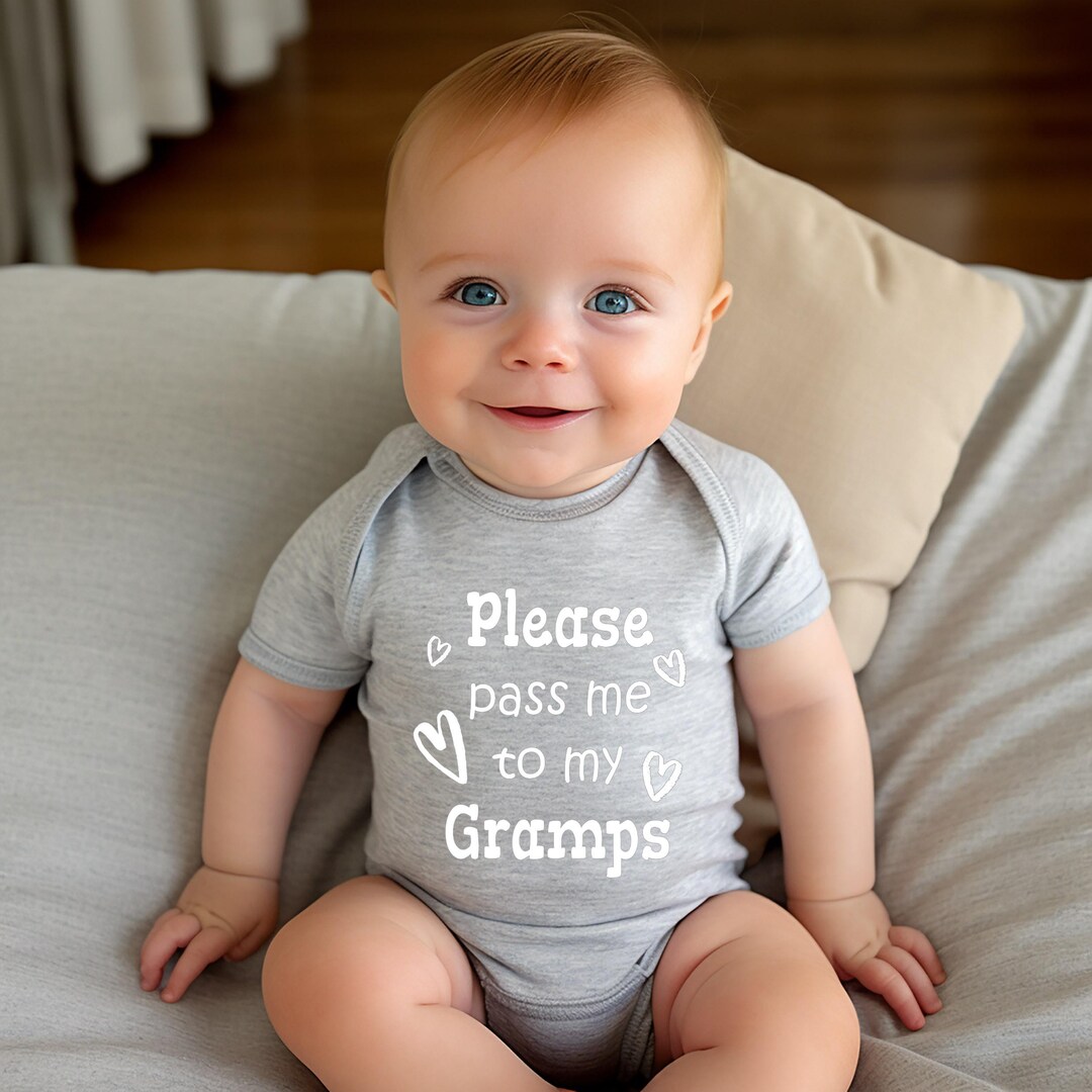 Pass Me to Gramps Cute Grandpa Baby Bodysuit, Tshirt or Toddler Shirt ...