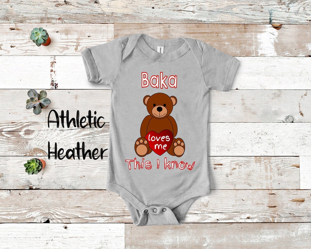Baka Loves Me Cute Grandma Name Bear Baby Bodysuit Croatian Bosnian ...