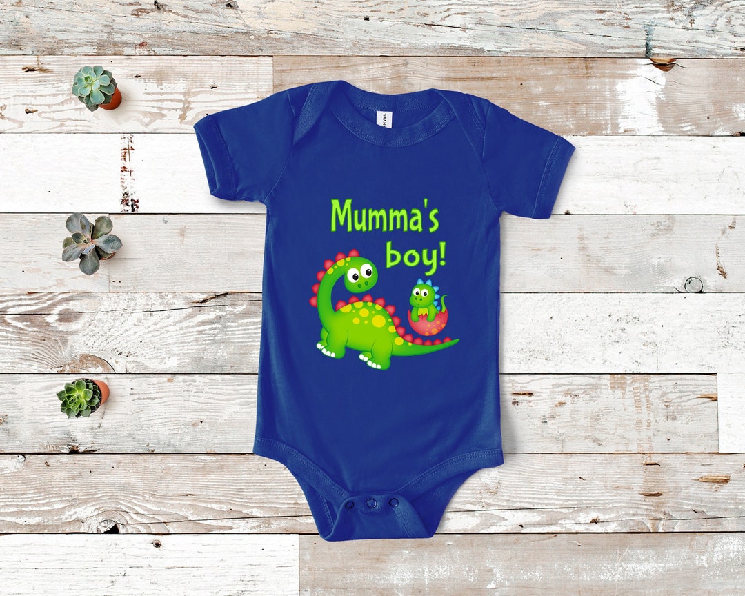 Mumma's Boy Cute Grandma Name Dinosaur Baby Bodysuit, Tshirt or Toddler ...