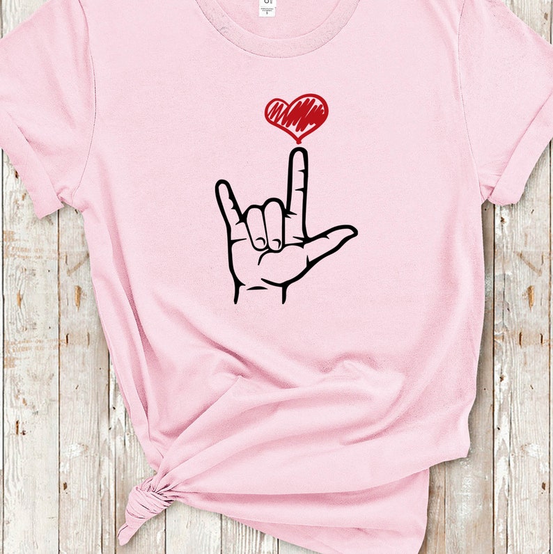 ASL I Love You Hand Heart American Sign Language Shirt for | Etsy