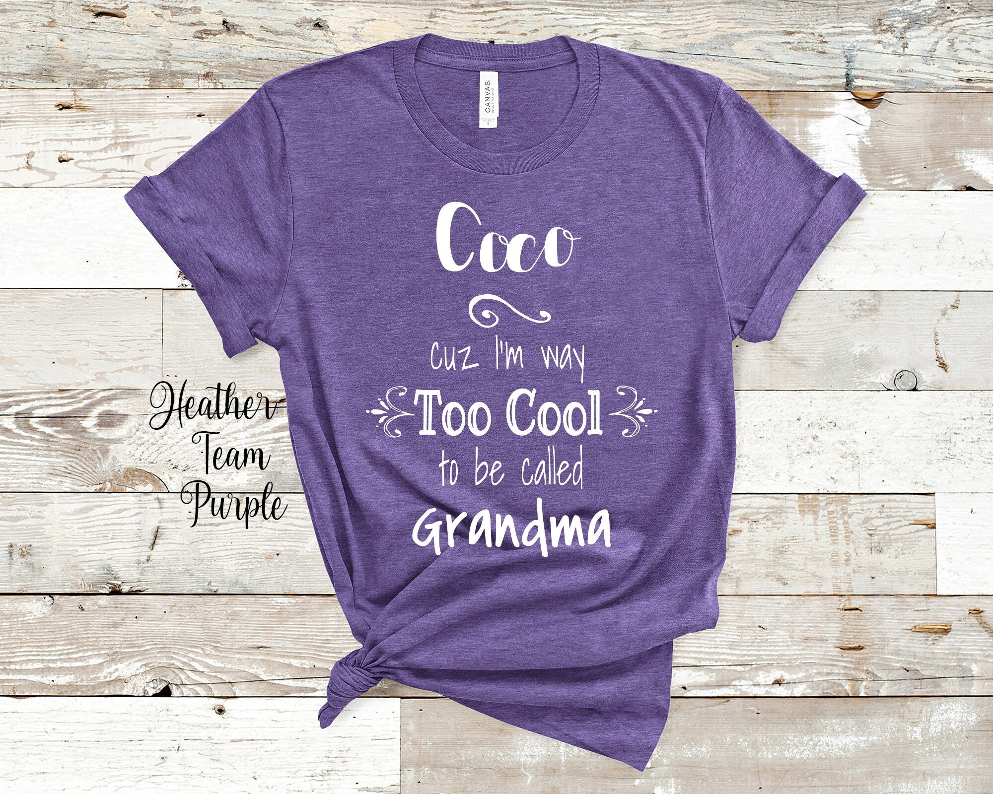 Too Cool Coco Grandma Tshirt Special Grandmother Gift Idea for | Etsy