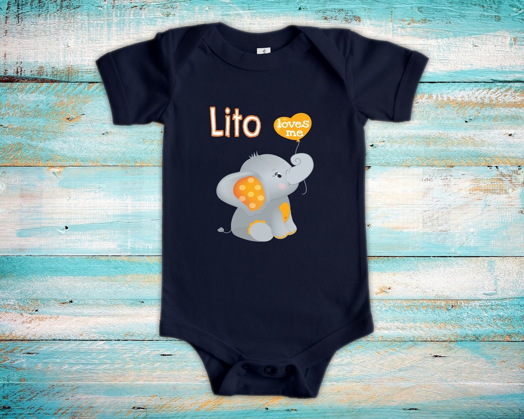 Lito Loves Me Süßer Opa Name Elefant Baby Body, Tshirt oder Kleinkind ...