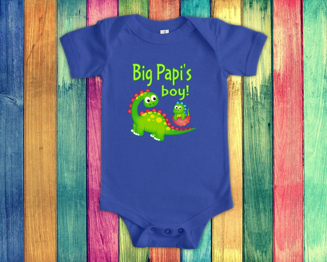 Big Papi's Boy Cute Grandpa Name Dinosaur Baby Bodysuit, Tshirt or ...