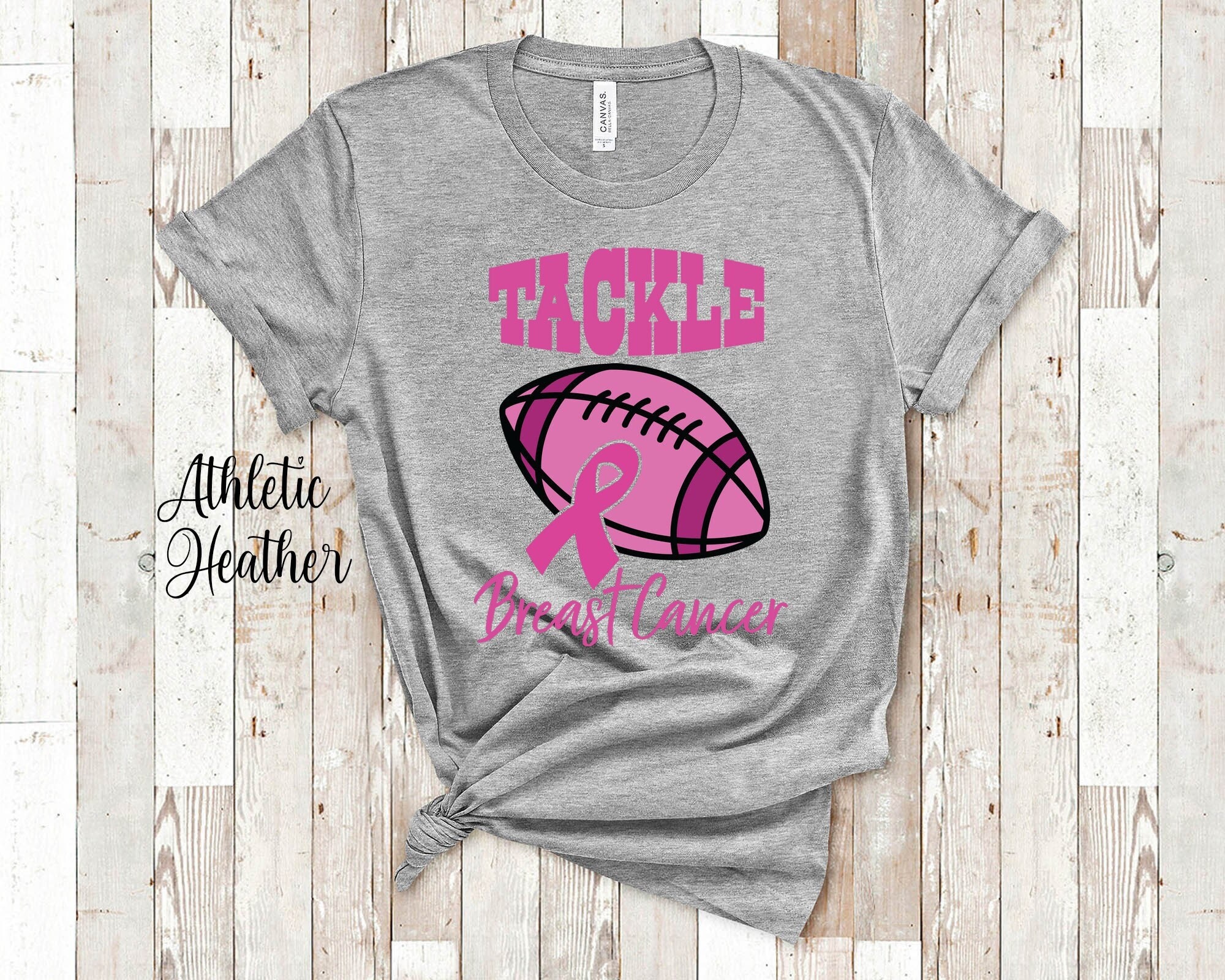 Pink Ribbon Football Themed Tackle Breast Cancer Awareness - Etsy