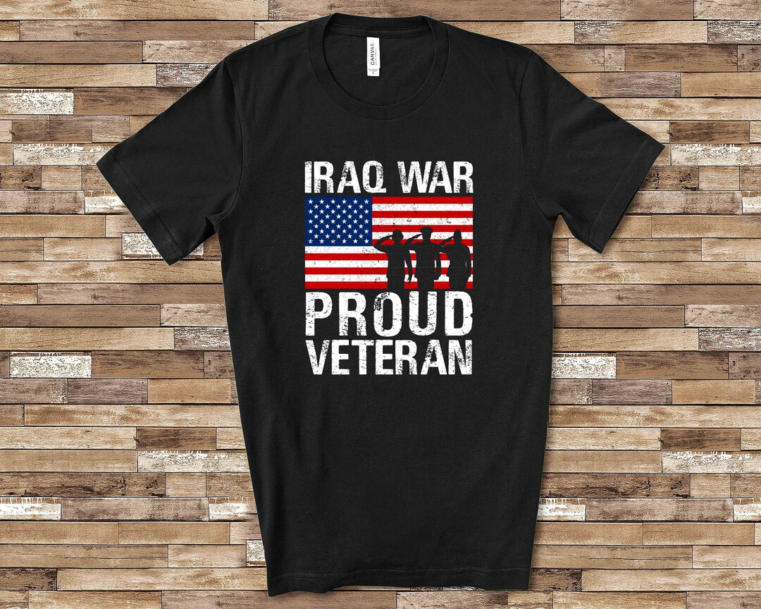 Proud Iraq Veteran Shirt Veteran Gift for Military Vet Men Women Combat ...