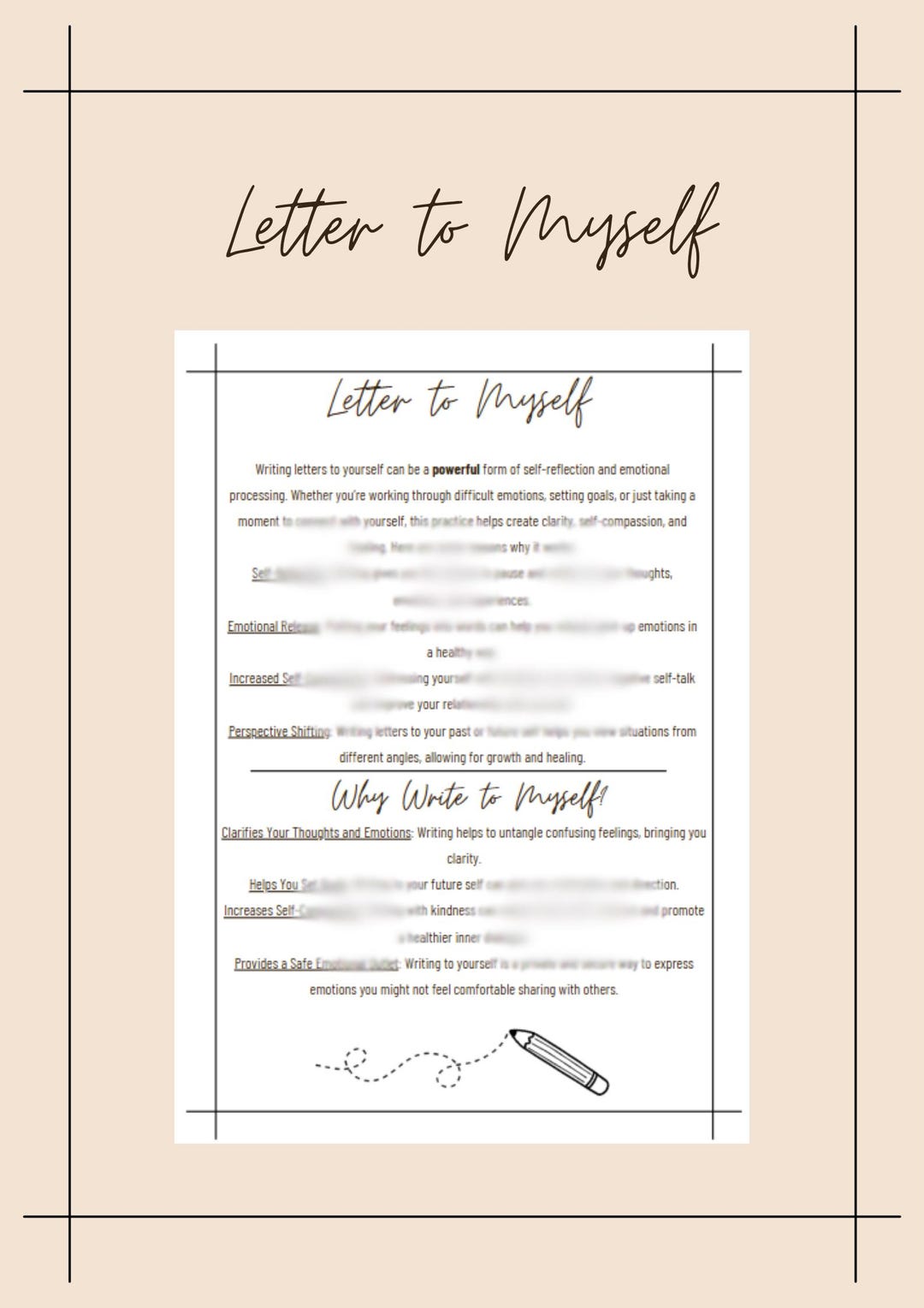 Letter From Me to Me - Self-reflection and Growth Worksheet - Etsy
