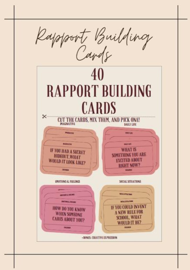 40 Fun & Engaging Questions to Build Rapport With Kids | Therapy and ...