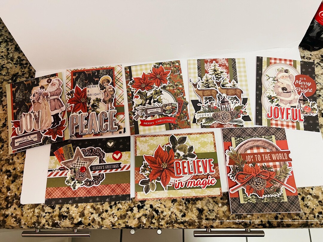 Christmas Cards Set, Vintage Style Christmas Cards, Christmas Cards ...