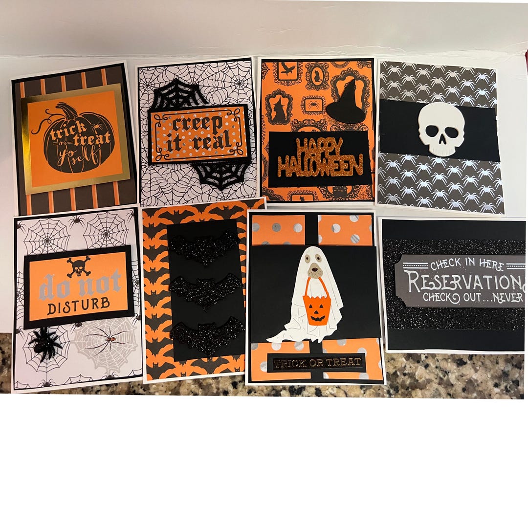 Halloween Card Set, Handmade Cards, Halloween Cards,spook Creepy ...