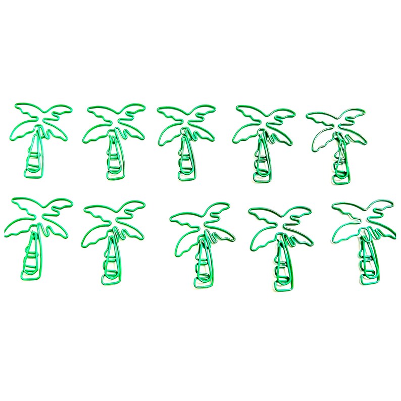 Green Palm Tree Paper Clips – Tropical Planner Stationery Accessories ...