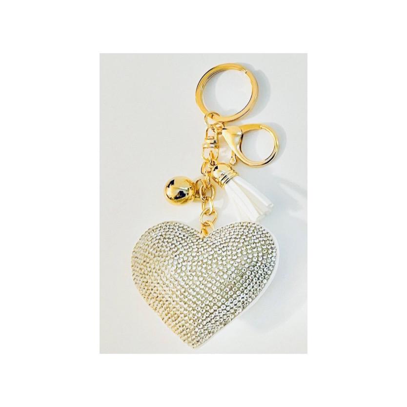Rhinestone Heart Keychain Heart Keychain Bling Heart Shape Keychain Red ...