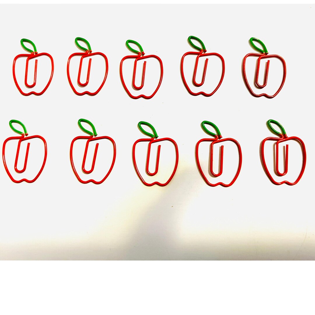 Apple Wire Paper Clips, Teacher Gift, Set of 10 - Etsy