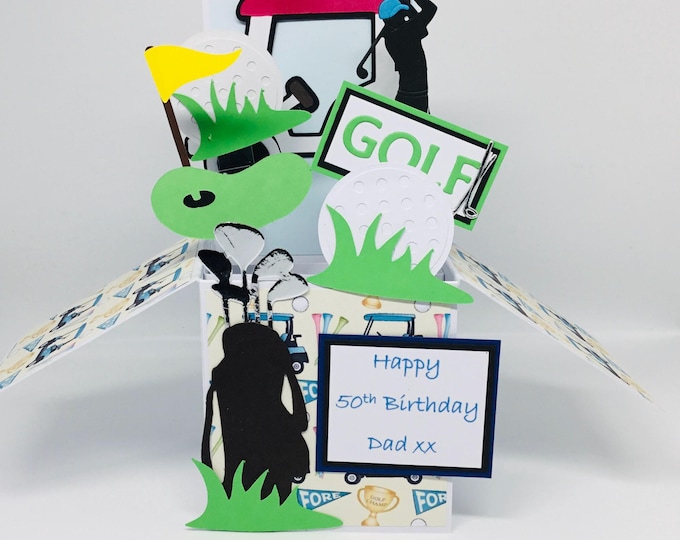Handmade Golf Personalised Pop up Card - Etsy