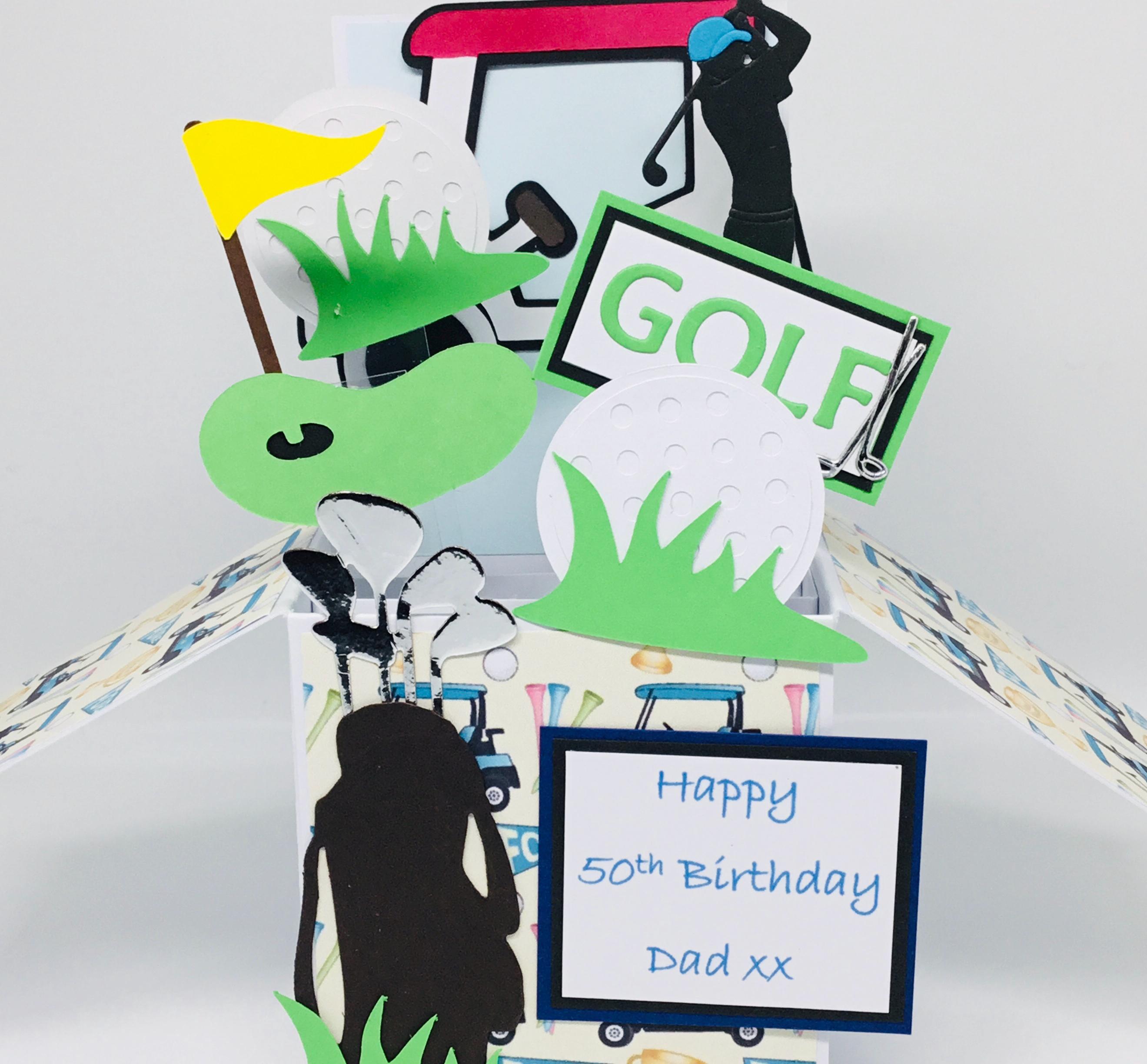 Handmade Golf Personalised Pop up Card - Etsy UK