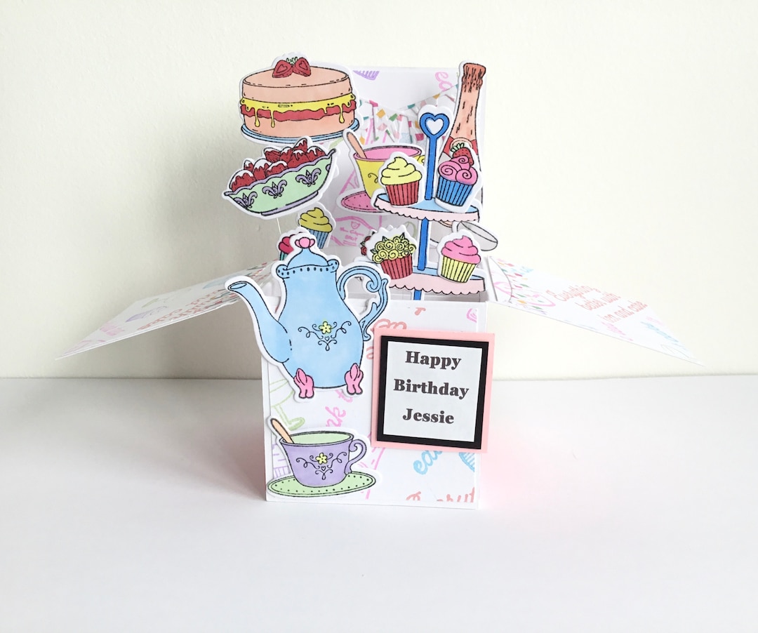 Handmade Afternoon Tea Pop up Card - Etsy