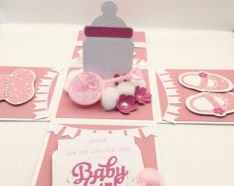 Baby Reveal Explosion Box, Baby Boy/girl Exploding Box New Baby Card ...