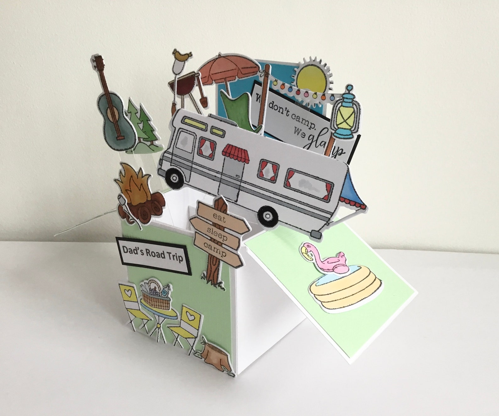 Handmade Camper Van Pop up Card - Etsy UK