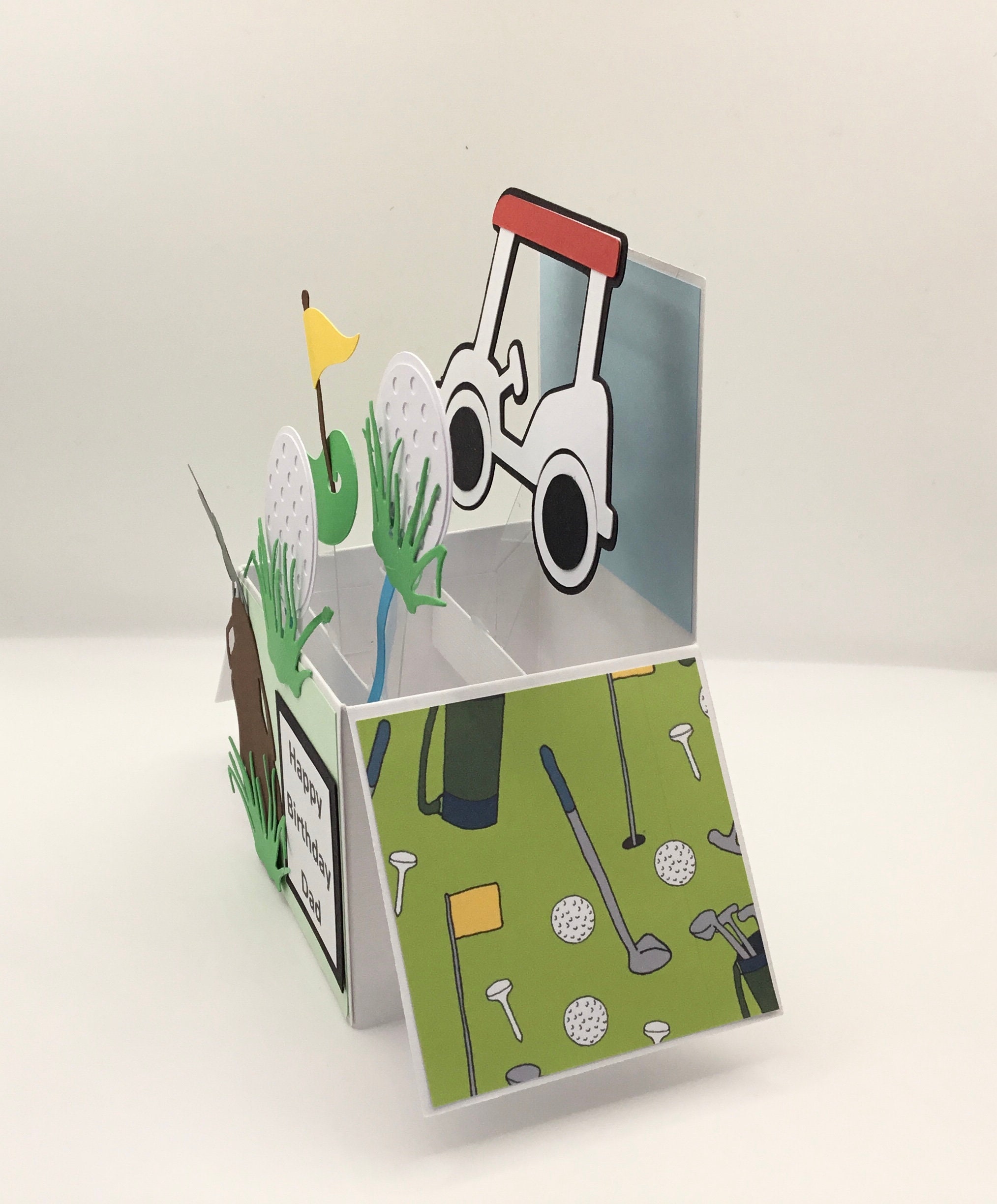 Handmade Golf Personalised Pop up Card - Etsy UK