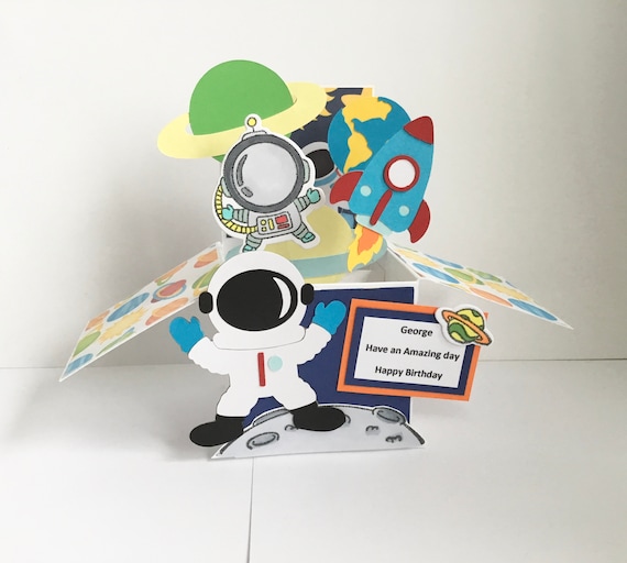 Handmade Personalised Space Pop up Card - Etsy