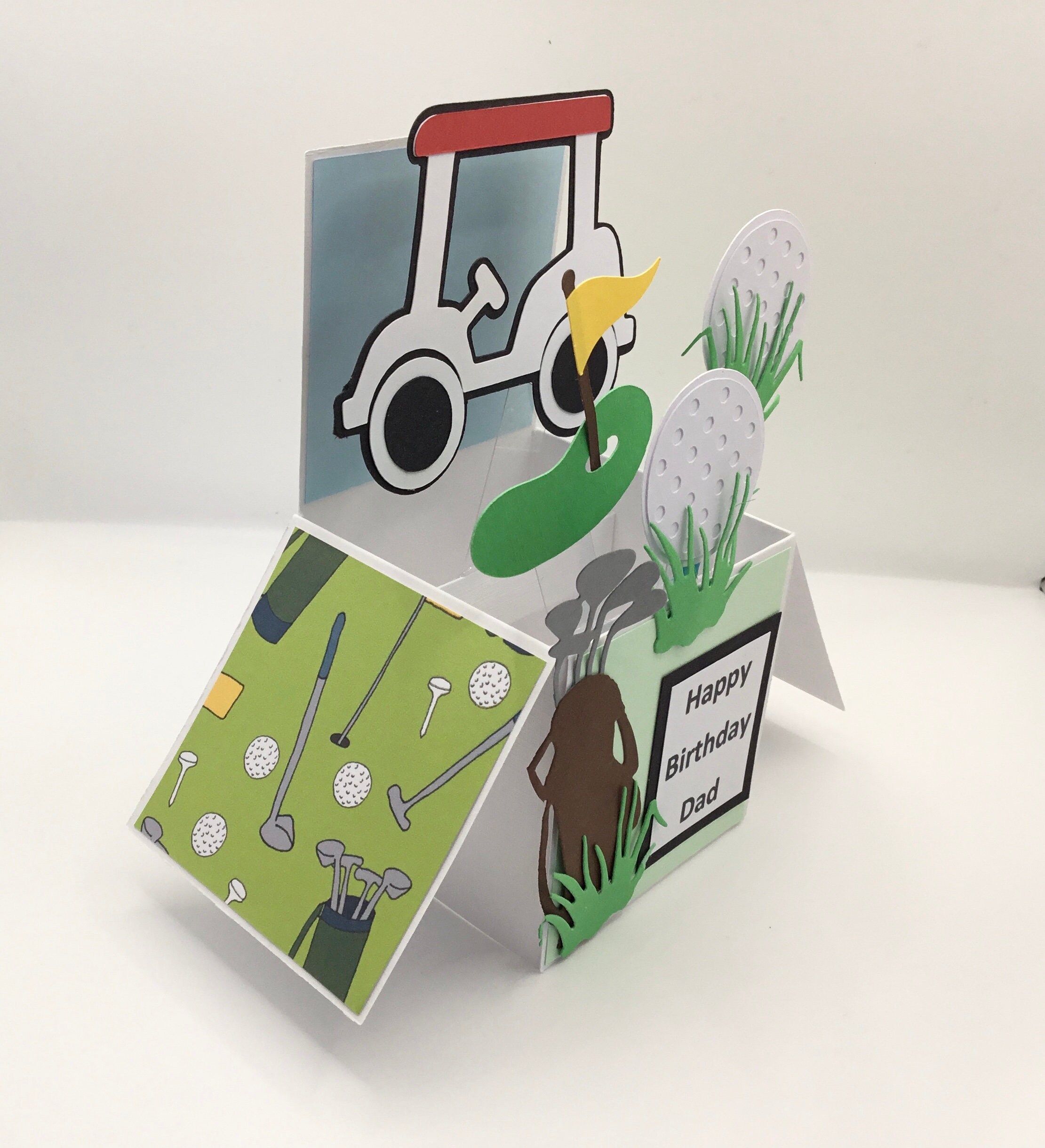 Handmade Golf Personalised Pop up Card - Etsy UK