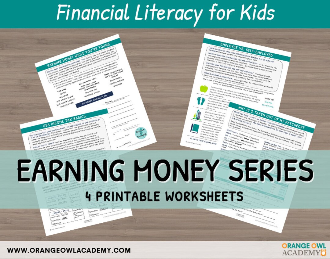 Money Worksheets for Kids earning Money Series 4 Printable Files - Etsy
