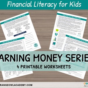 Money Worksheets for Kids earning Money Series - Etsy