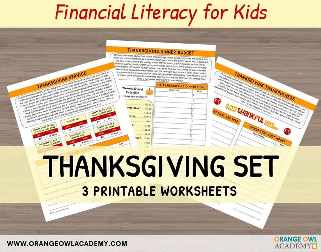 Money Worksheets for Kids - "thanksgiving Set" - 3 Printable Files ...