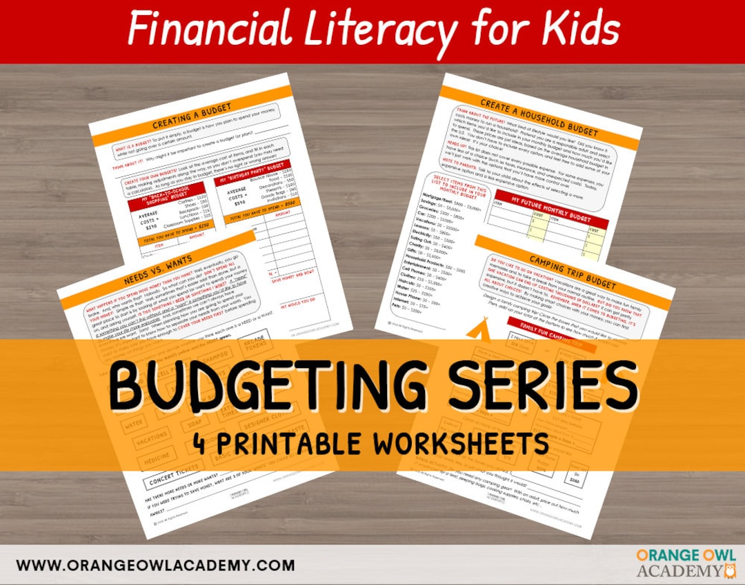 Money Worksheets for Kids - "budgeting Series" - 4 Printable Files - Etsy