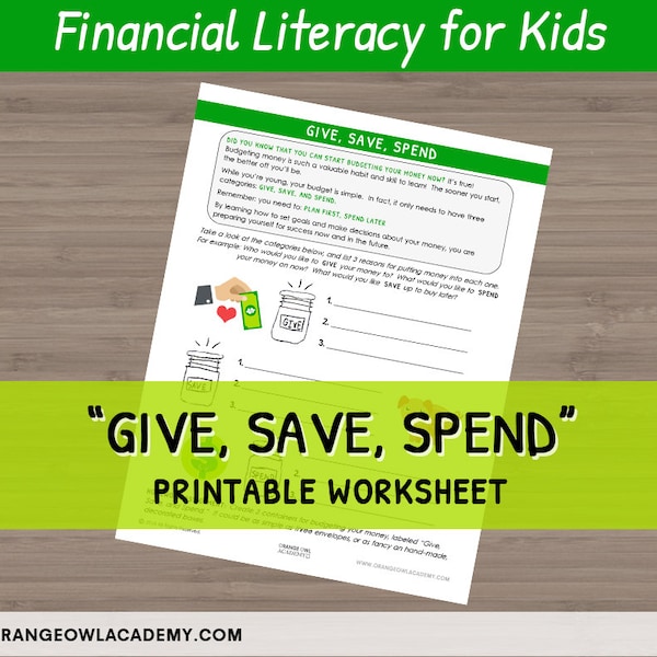 Give Save Spend - Etsy