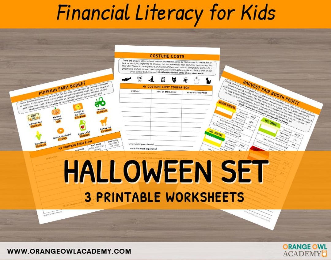 Money Worksheets for Kids - "halloween Set" - 3 Printable Files Digital ...