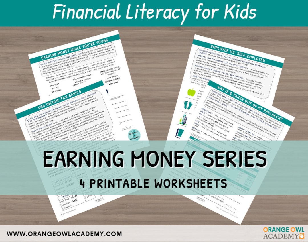 Money Worksheets for Kids - "earning Money Series" - 4 Printable Files ...