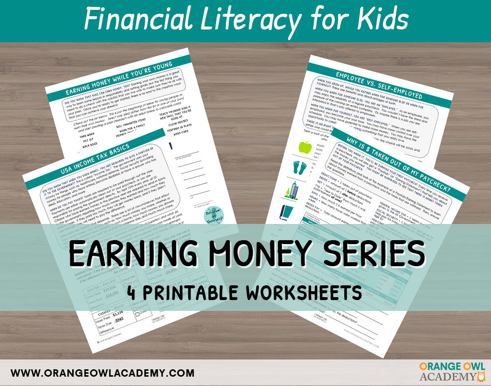Money Worksheets for Kids - "earning Money Series" - 4 Printable Files ...