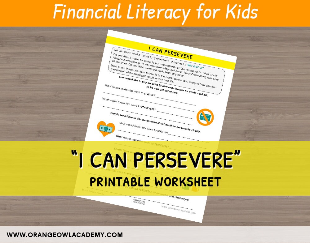 Money Worksheets for Kids - "mindset Series" - 4 Printable Files - Etsy