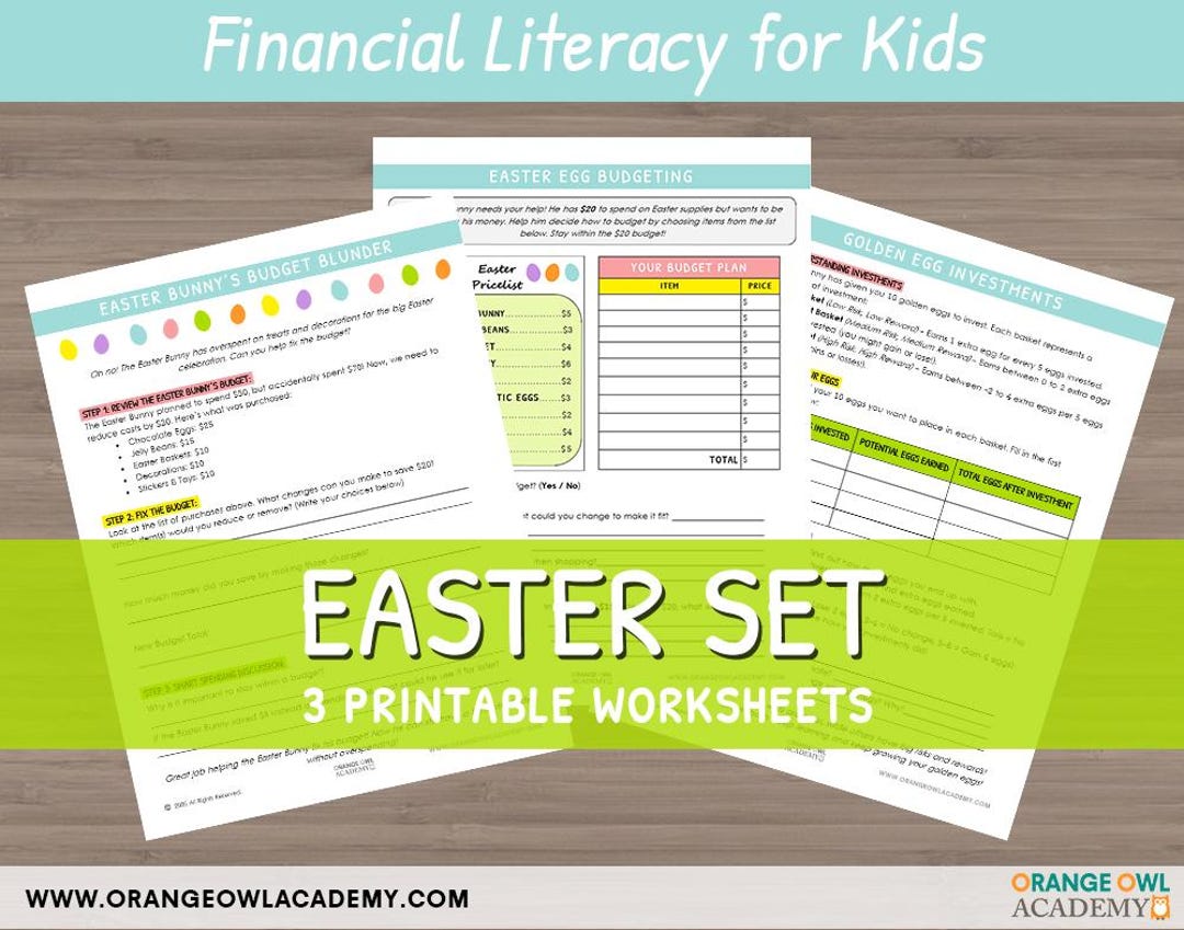 Money Worksheets for Kids - "easter Set" - 3 Printable Files Digital ...