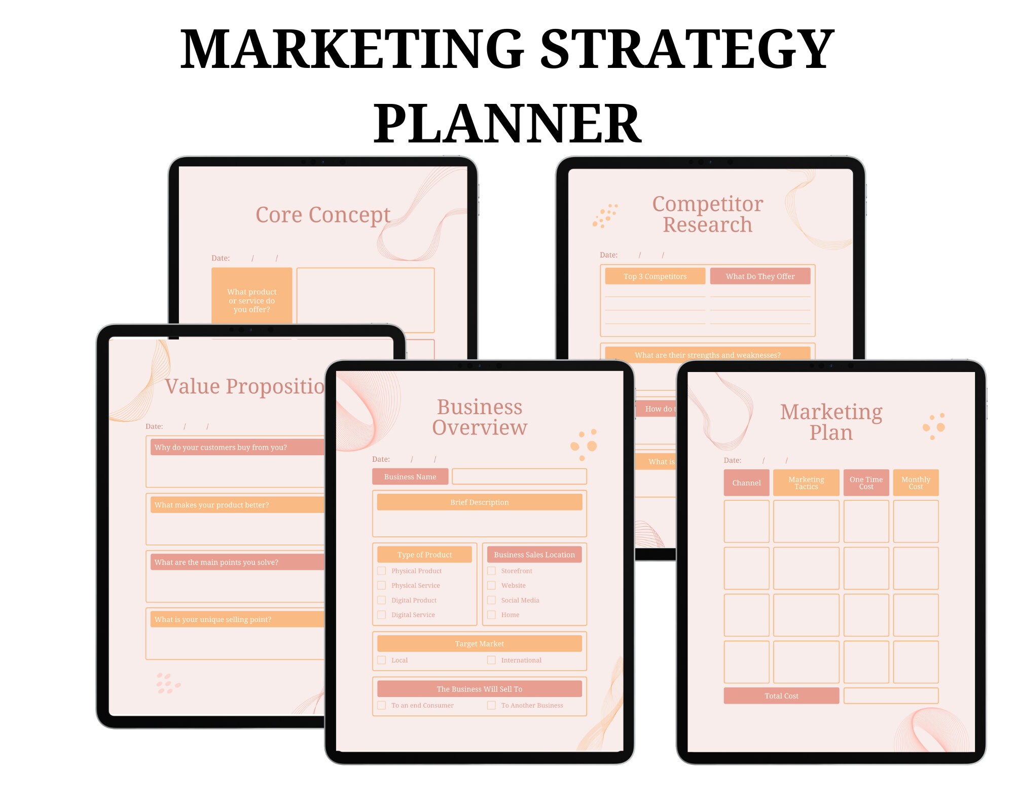 Marketing Strategy Planner Marketing Plan Printable Template ...