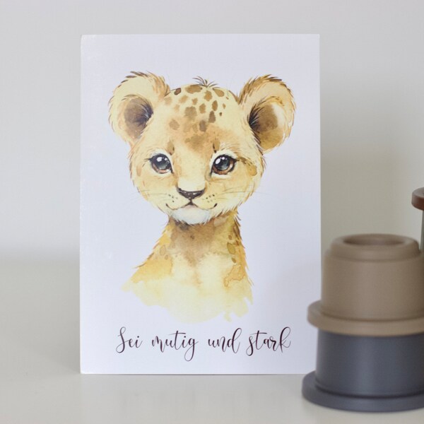 Postkarte sei mutig und stark - Etsy.de