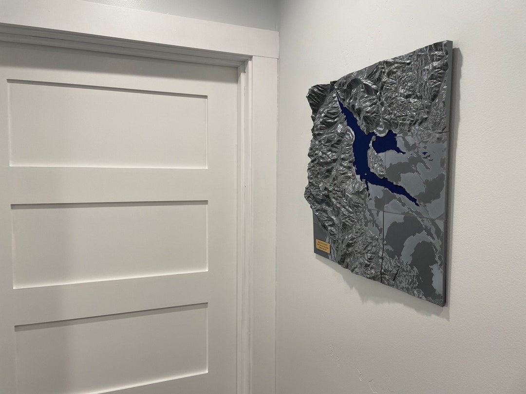 Custom Large 3D Topographic Map Wall Art (6x6”, 12x12”, 18x18”, 24x24 ...